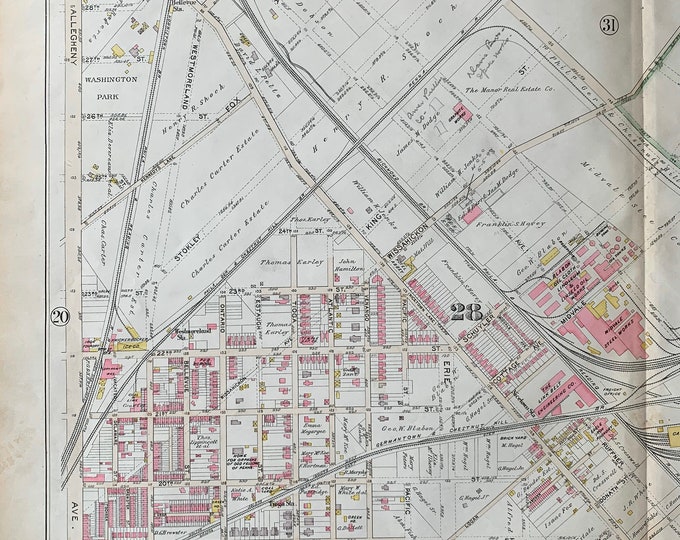 Nicetown Map, North Philadelphia Map, Original 1910 City of ...