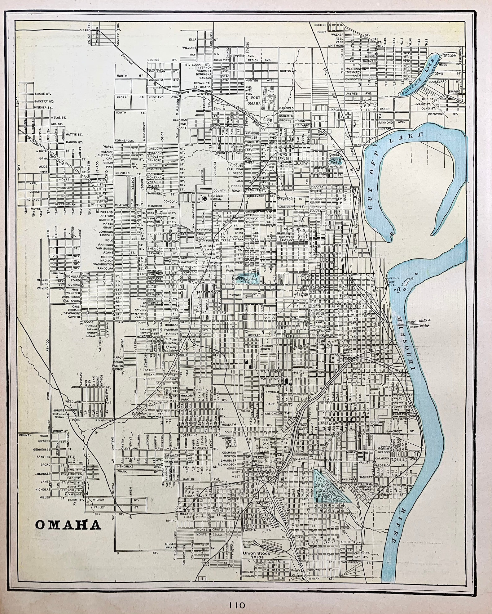 Omaha Nebraska Map Original 1895 Crams Atlas Kansas City - Etsy