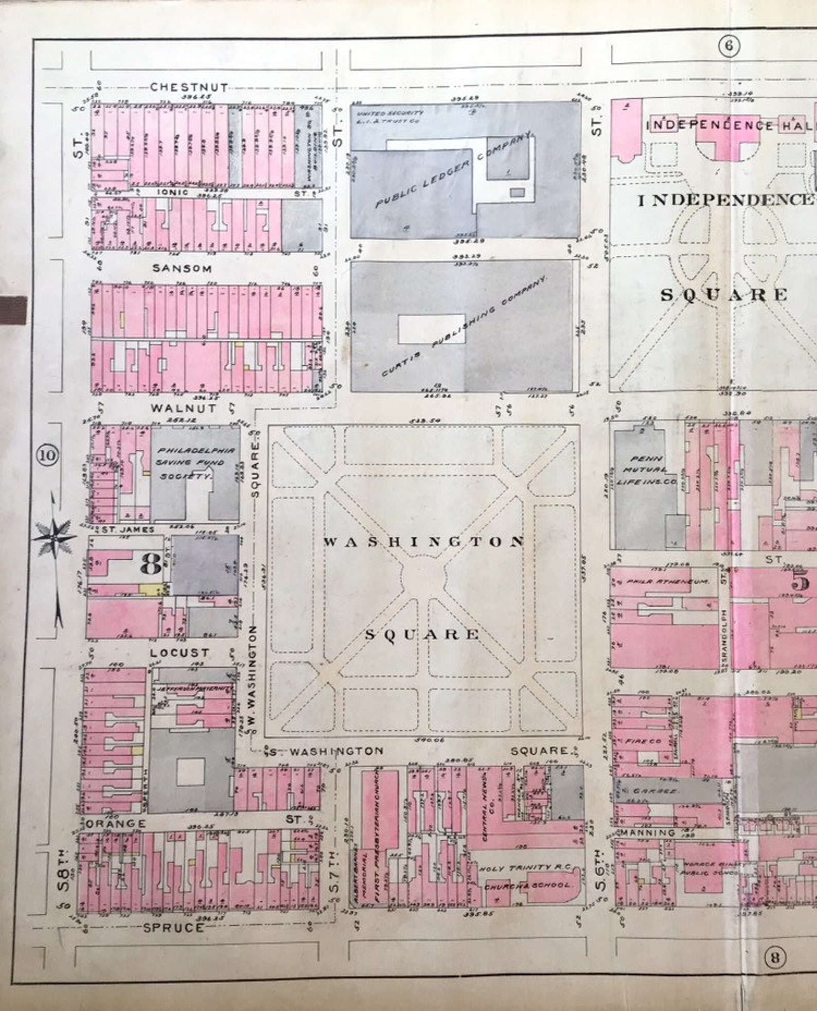 Independence Hall Map Original 1927 Philadelphia Atlas Map | Etsy