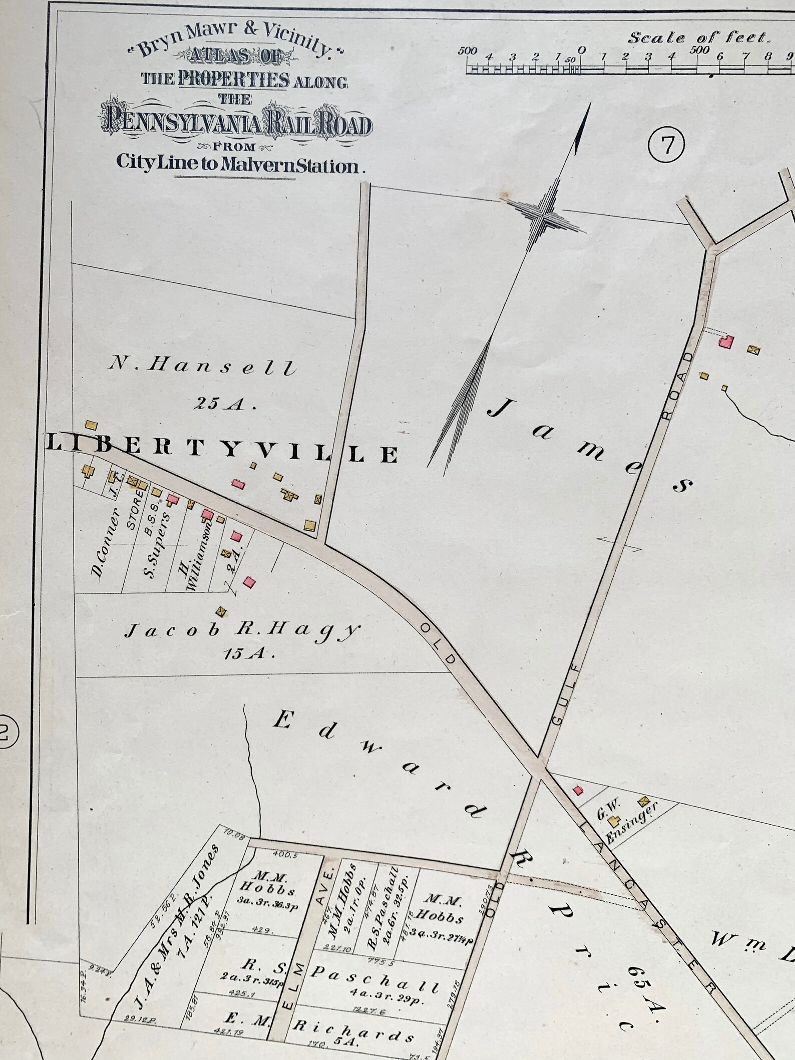 Narberth Map Original 1881 Bryn Mawr Atlas Belmont Driving - Etsy