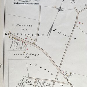 Narberth Map, Original 1881 Bryn Mawr Atlas, Belmont Driving Park, Penn ...