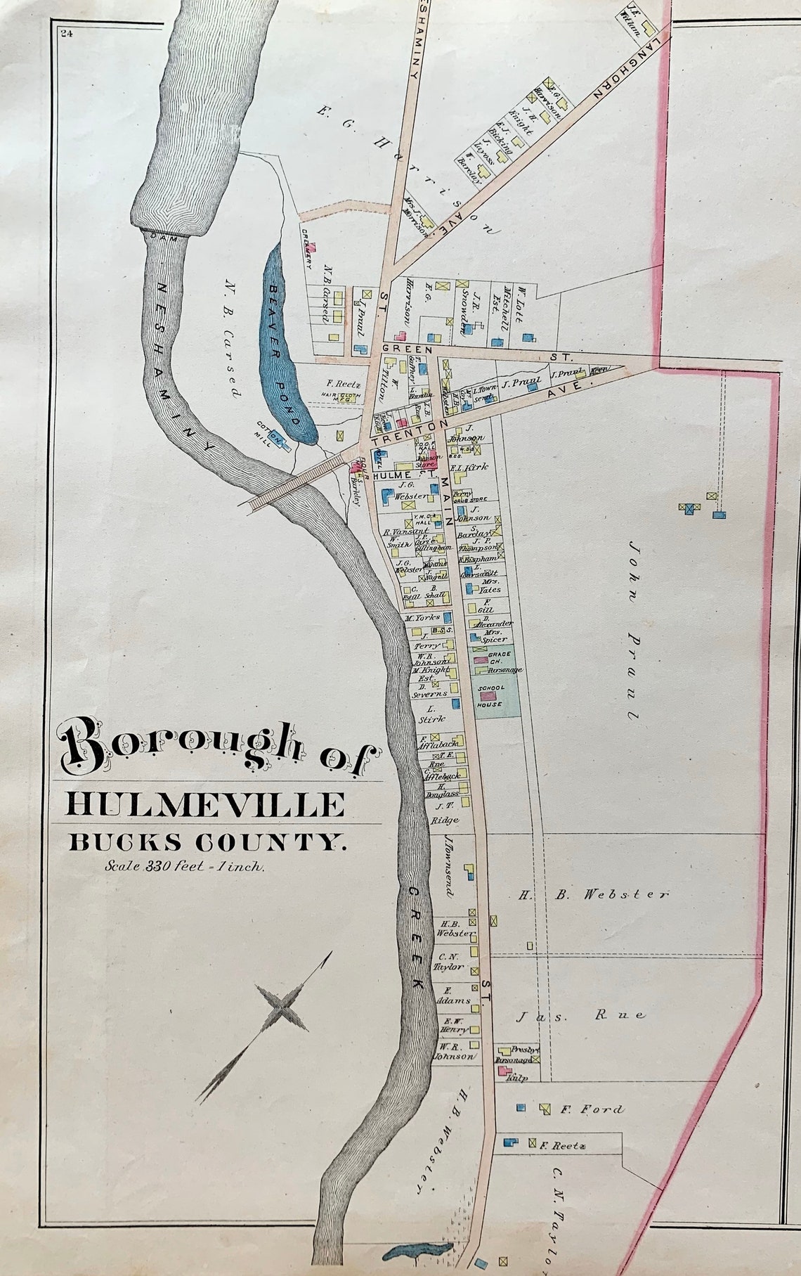 Antique Yardley Map Original 1886 North Pennsylvania Railroad | Etsy