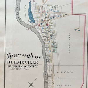 Antique Yardley Map, Original 1886 North Pennsylvania Railroad Atlas ...