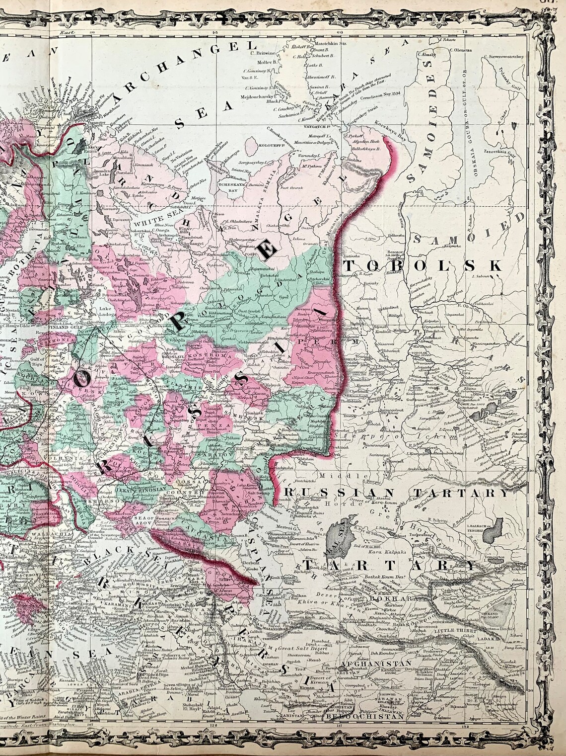 Europe Map Original 1863 Johnsons Atlas British Isles - Etsy