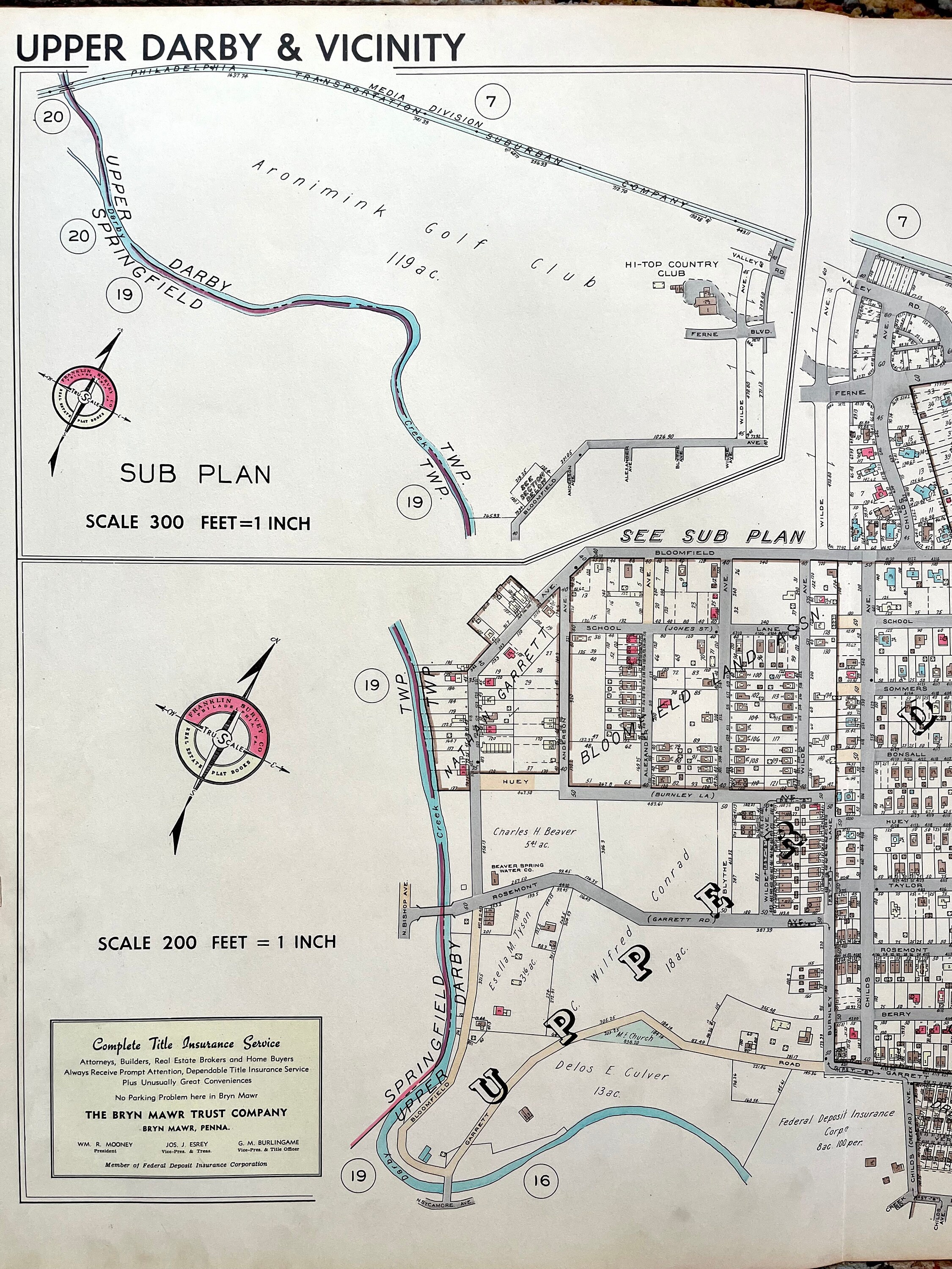 Drexel Hill Map, Original 1942 Upper Darby Atlas, - Etsy