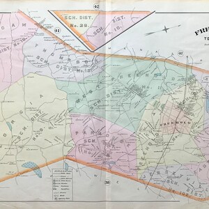 Freehold Township Map Original 1889 Monmouth County Atlas - Etsy