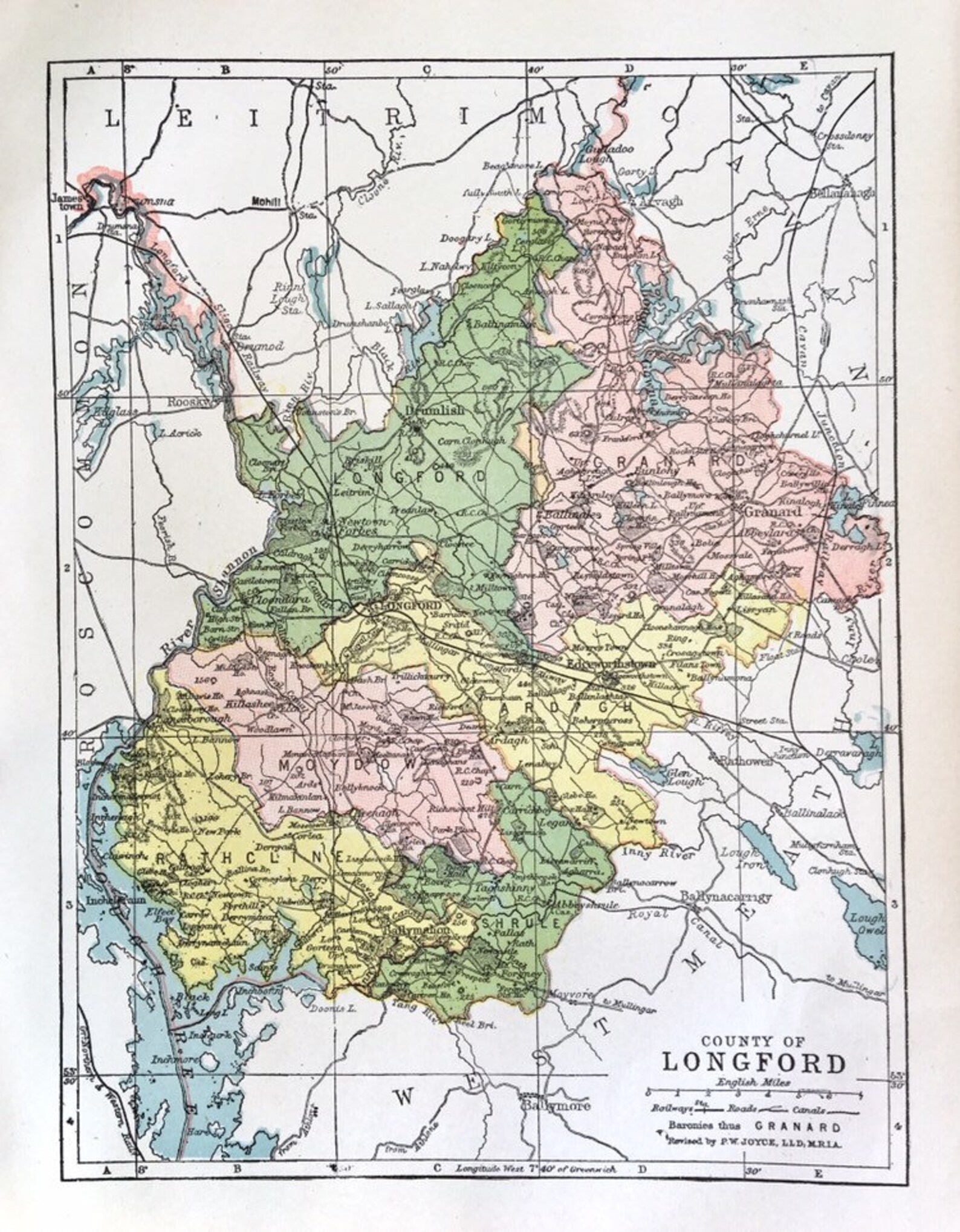 County of Longford 1902 Atlas of Ireland Map Granard - Etsy