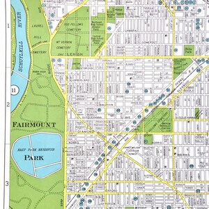 Brewerytown Map, Original 1946 Philadelphia Atlas, Fairhill, Franklins ...