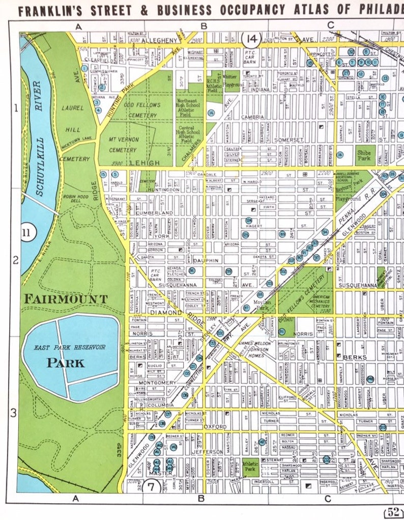 Brewerytown Map Original 1946 Philadelphia Atlas Fairhill - Etsy