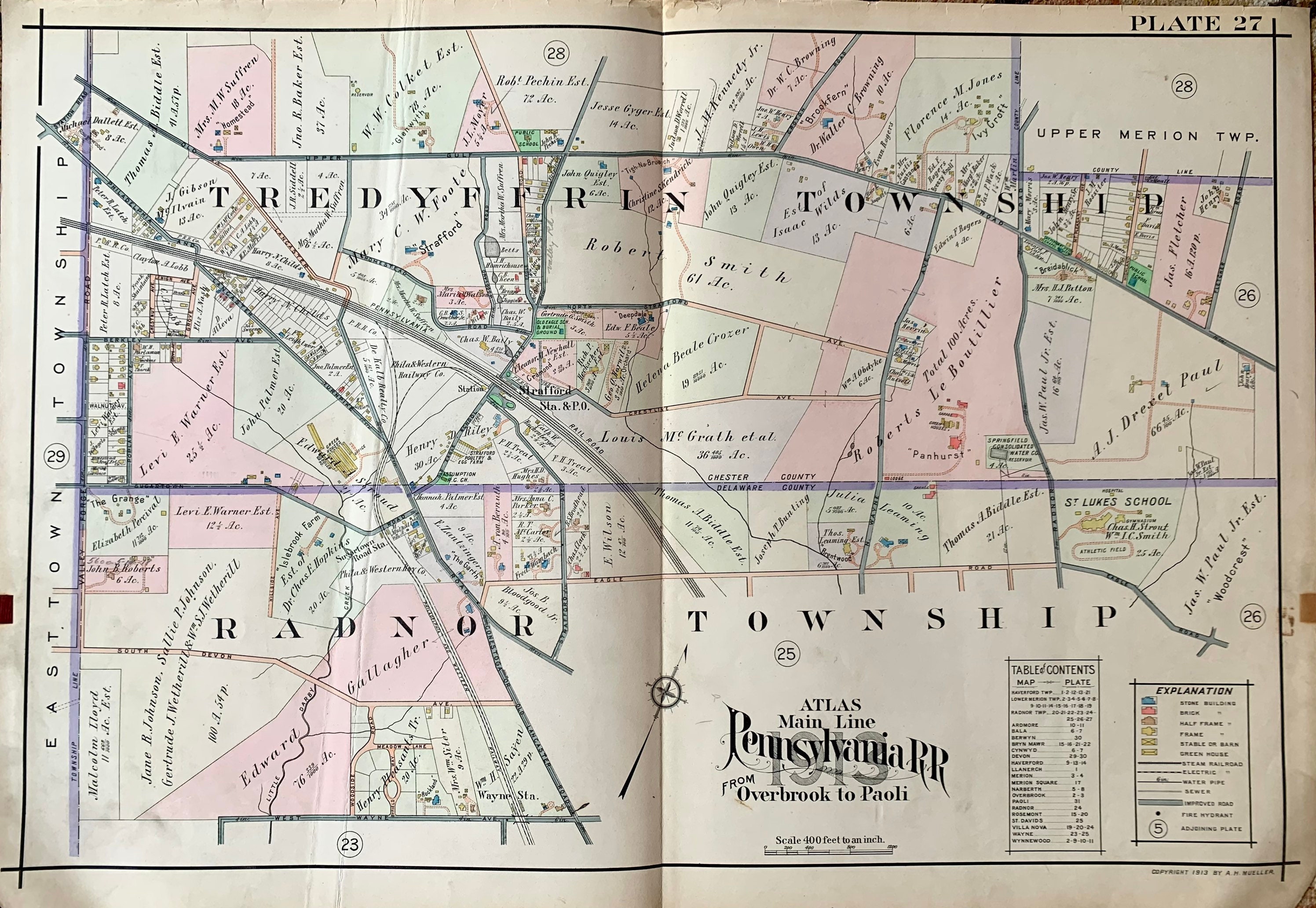 Devon Map Original 1913 Mainline Pennsylvania Railroad Atlas - Etsy