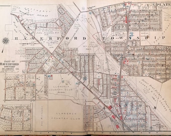 Haverford Township Map, Havertown Map, Original 1961 Main Line ...