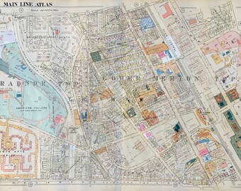 Bryn Mawr Map Original 1961 Main Line Pennsylvania Railroad - Etsy