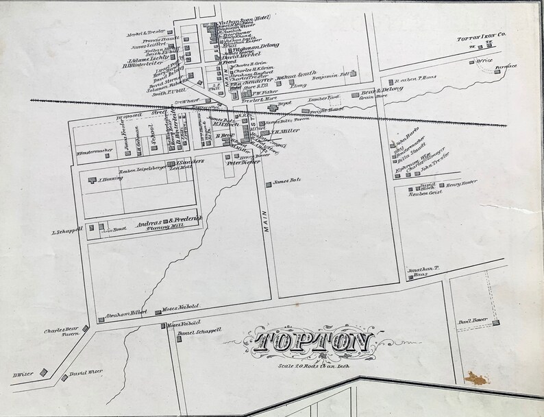 Topton Map, Original 1876 Berks County Pennsylvania Atlas, Rehrersburg ...