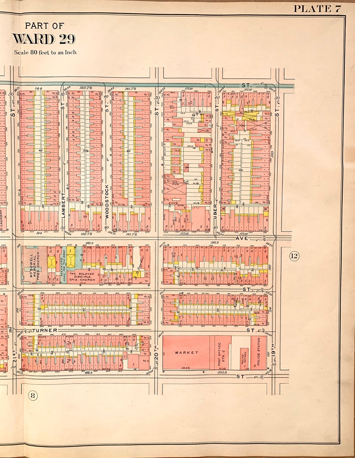 Brewerytown Map, North Central Map, Original 1907 City of Philadelphia ...