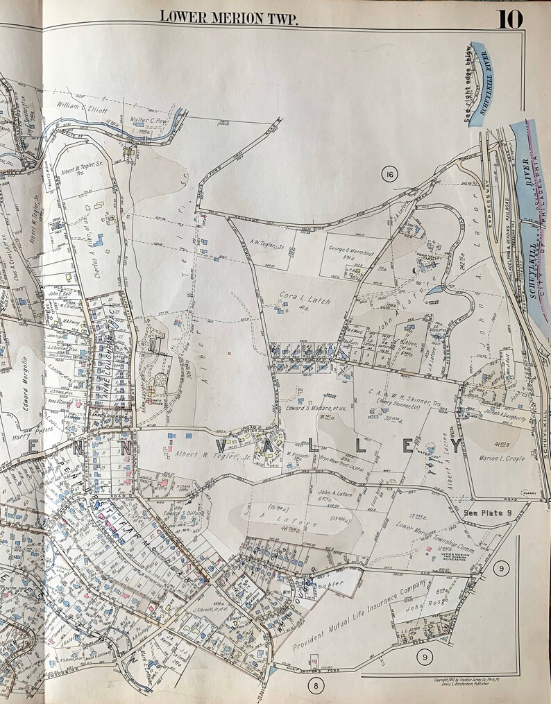 Penn Valley Map Lower Merion Township Map Original 1947 Main - Etsy