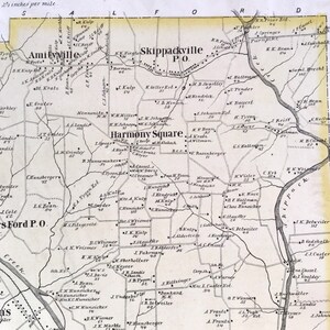 Perkiomen Map, Original 1877 Montgomery County Atlas, Schwenksville ...