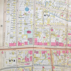Orange New Jersey Map, Original 1890 Essex County Atlas, Downtown ...