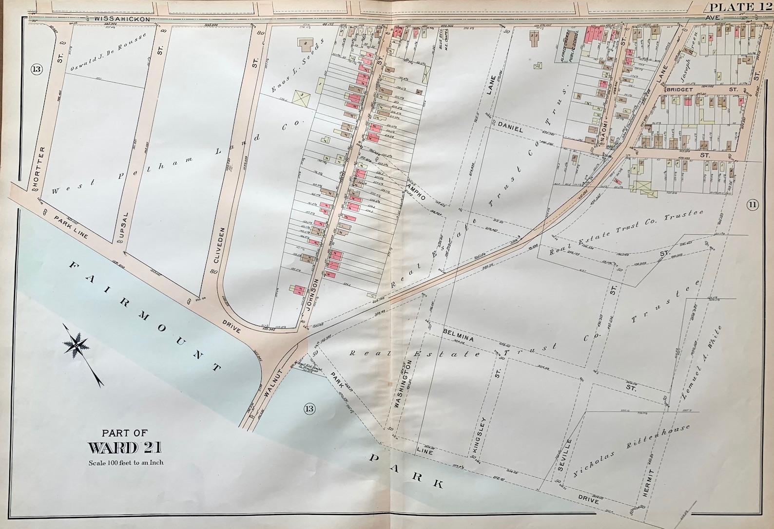 Upsal Map, Carpenters Lane Map, Original 1911 City of Philadelphia ...