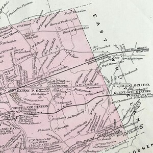 West Whiteland Township Map, Original 1873 Chester County Pennsylvania ...
