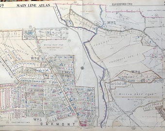 1947 Radnor Map Original Main Line Pennsylvania Railroad | Etsy