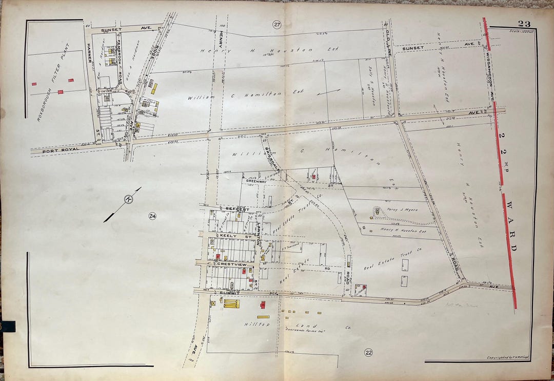 Roxborough Map, Original 1929 Ward 21 Philadelphia Atlas, Shawmont - Etsy