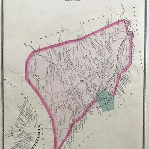 West Donegal Township Map, Original 1875 Lancaster County Atlas ...