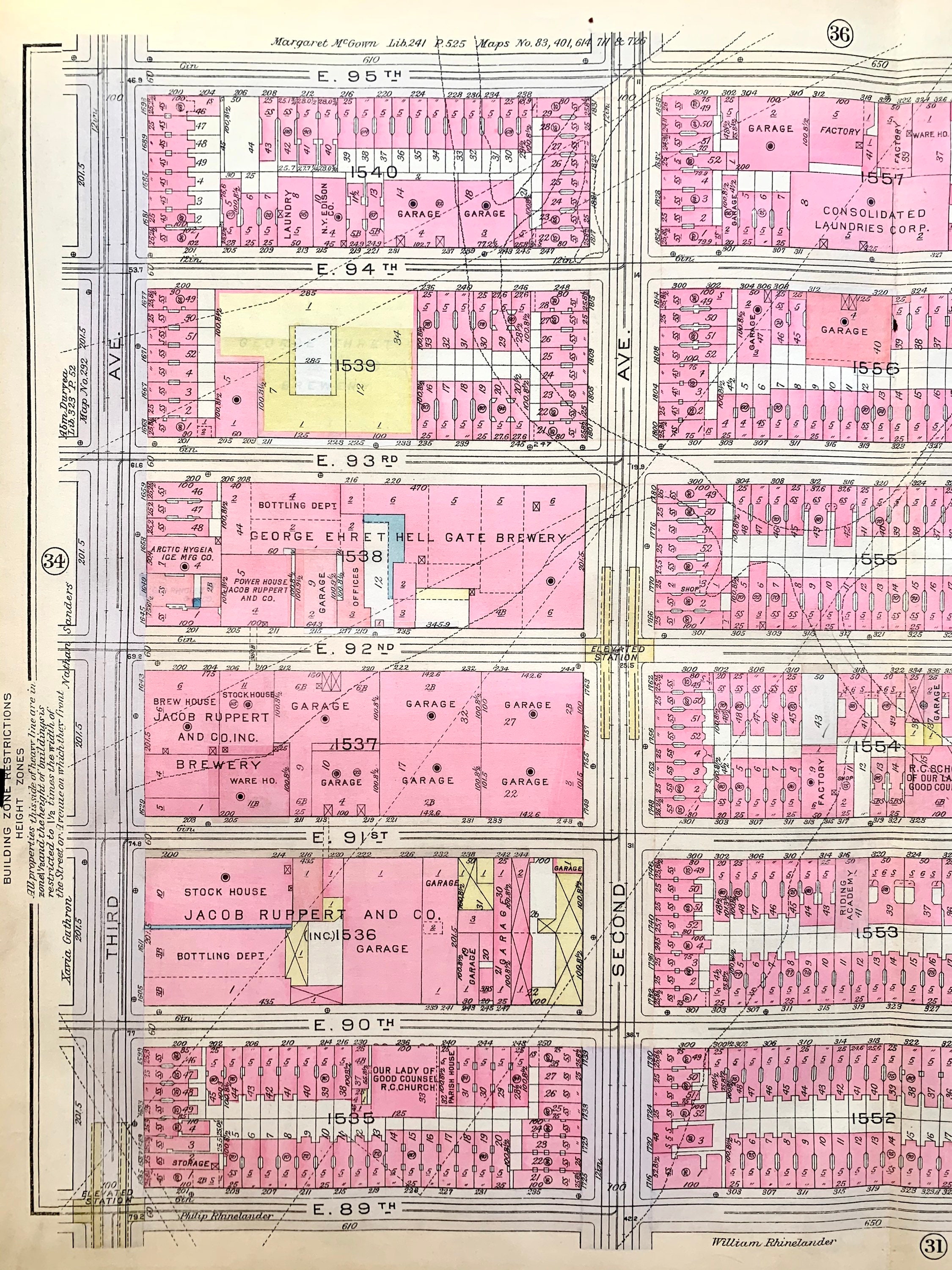 Upper East Side Map Original 1930 Manhattan Borough Atlas - Etsy