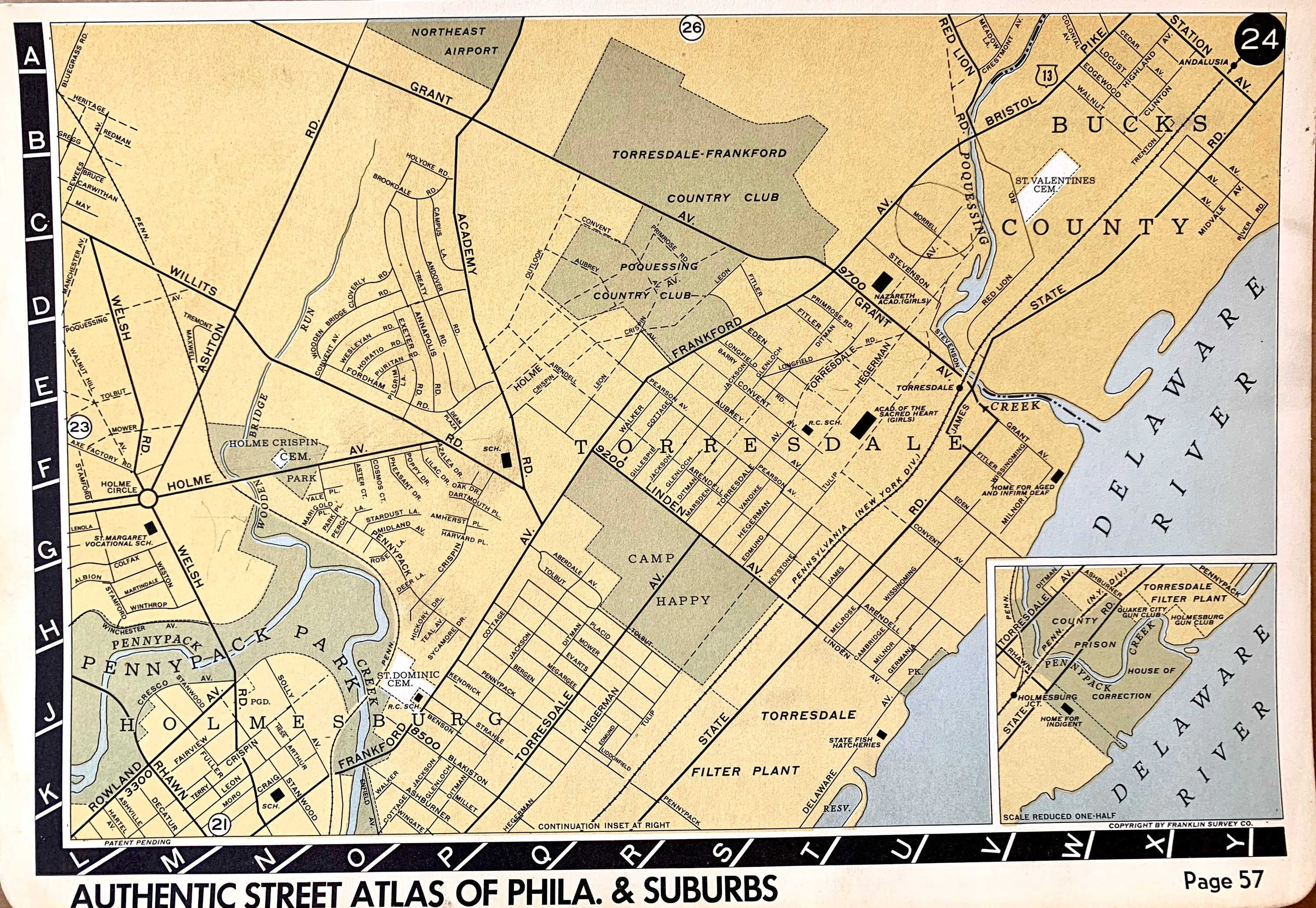 Torresdale Map Original 1951 City of Philadelphia Atlas - Etsy UK