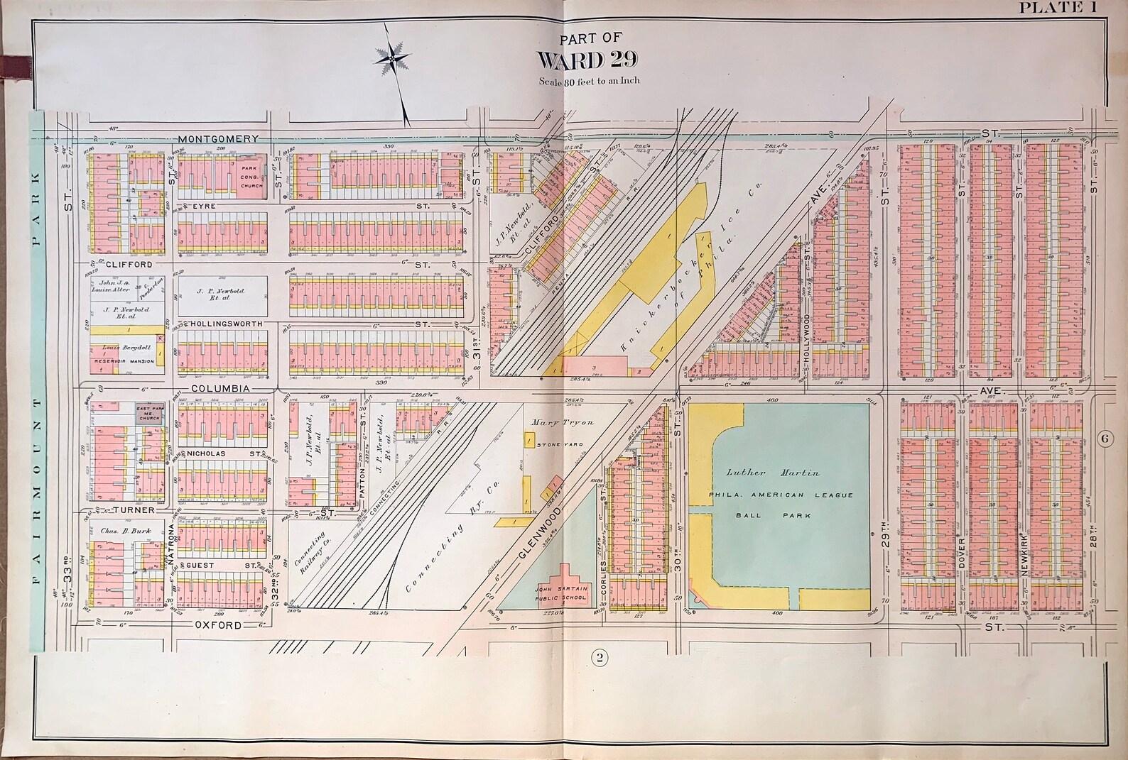 Brewerytown Map, Original 1907 City of Philadelphia Atlas Map ...