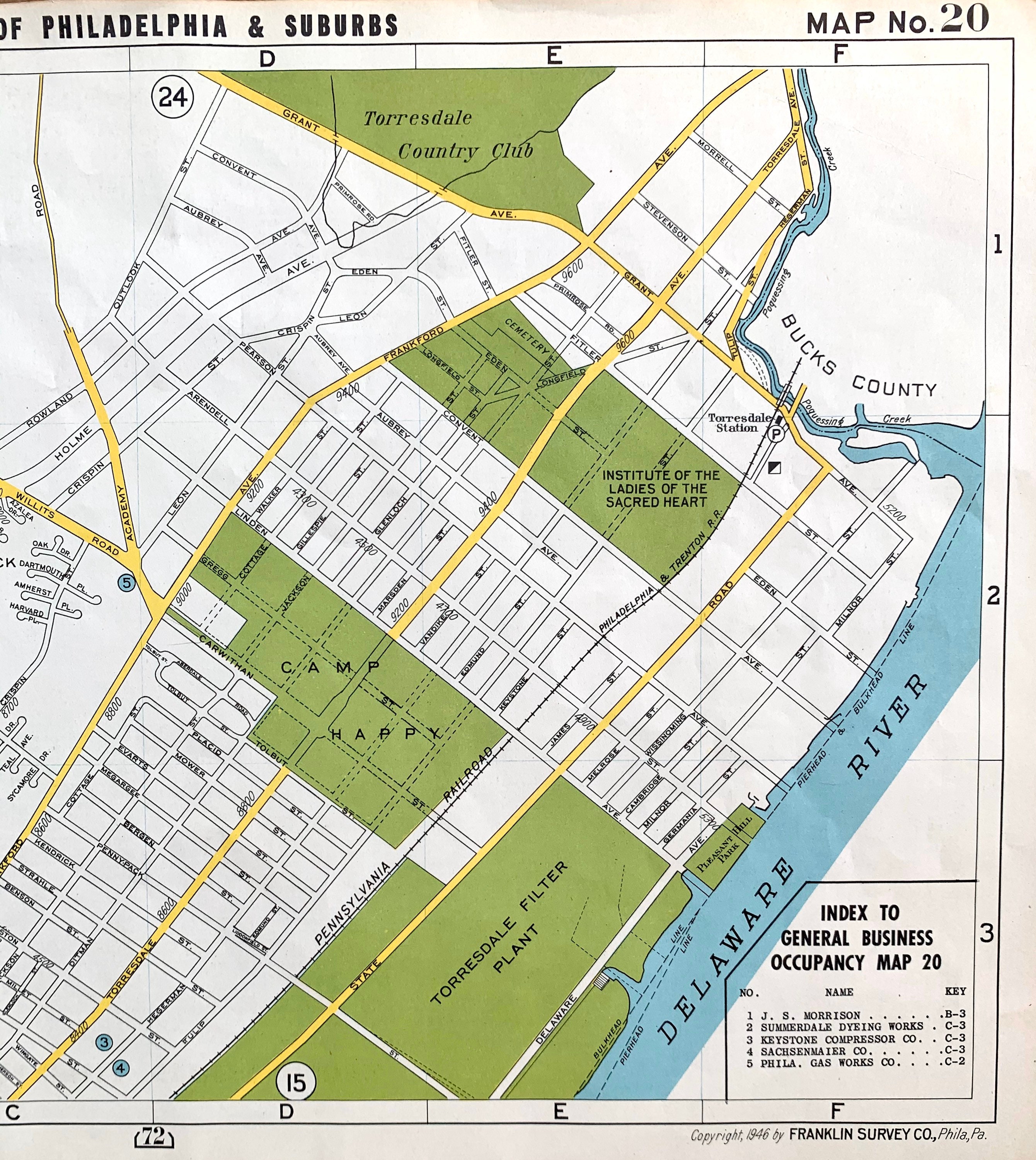 Torresdale Map Original 1946 Franklin Survey Atlas Holme - Etsy Australia