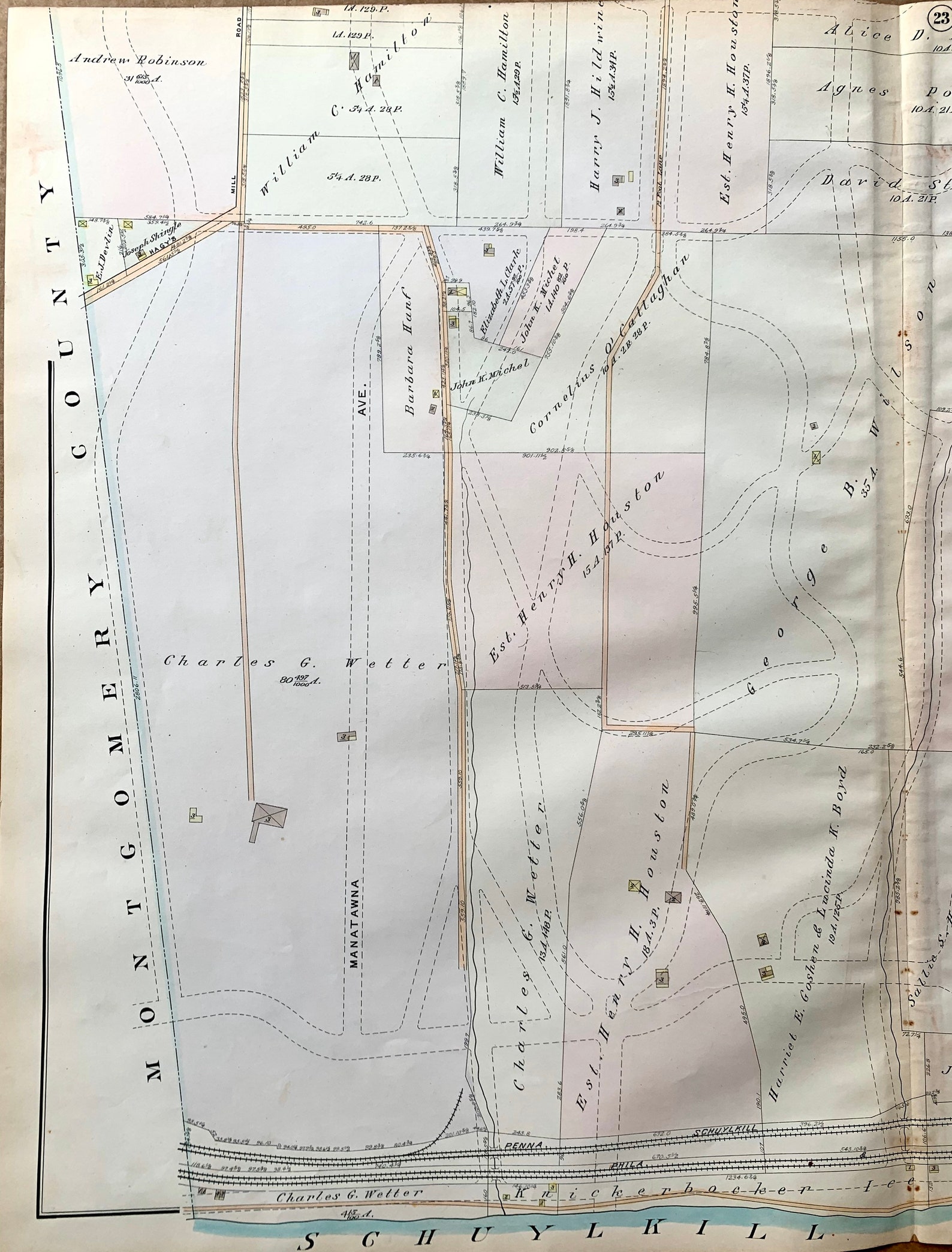 Roxborough Map, Original 1911 City of Philadelphia Atlas, Shawmont Map ...