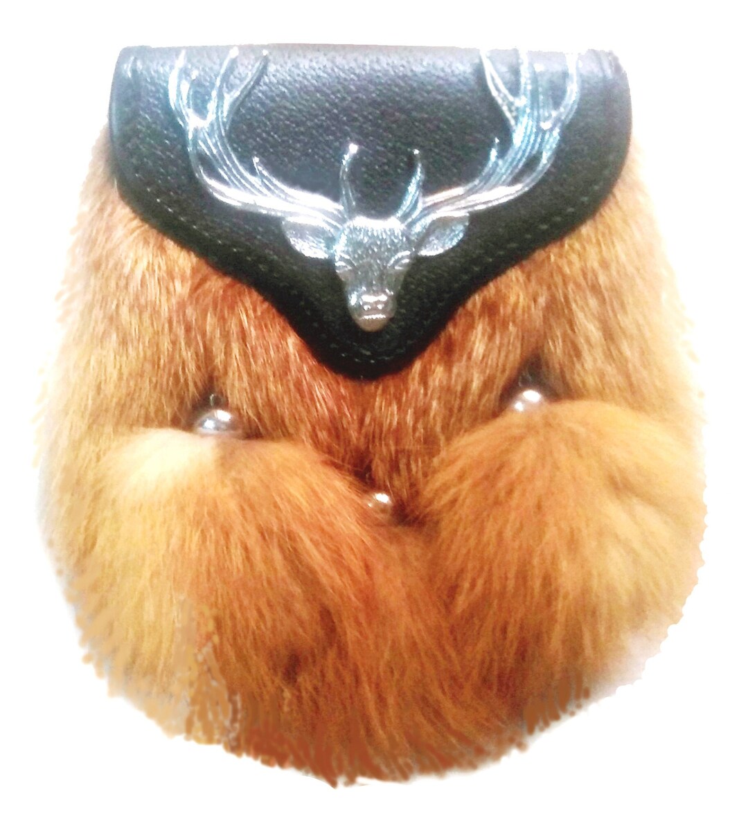 RED FOX Sporran-real Leather Body-natural Red Fox Fur-tassels - Etsy