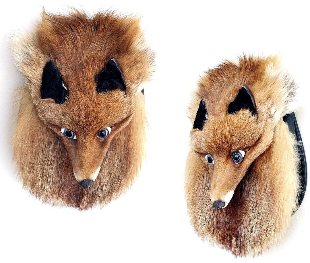 Red FOX MASK HEAD Sporran: Handmade Fox Mask Head-real Leather Body ...