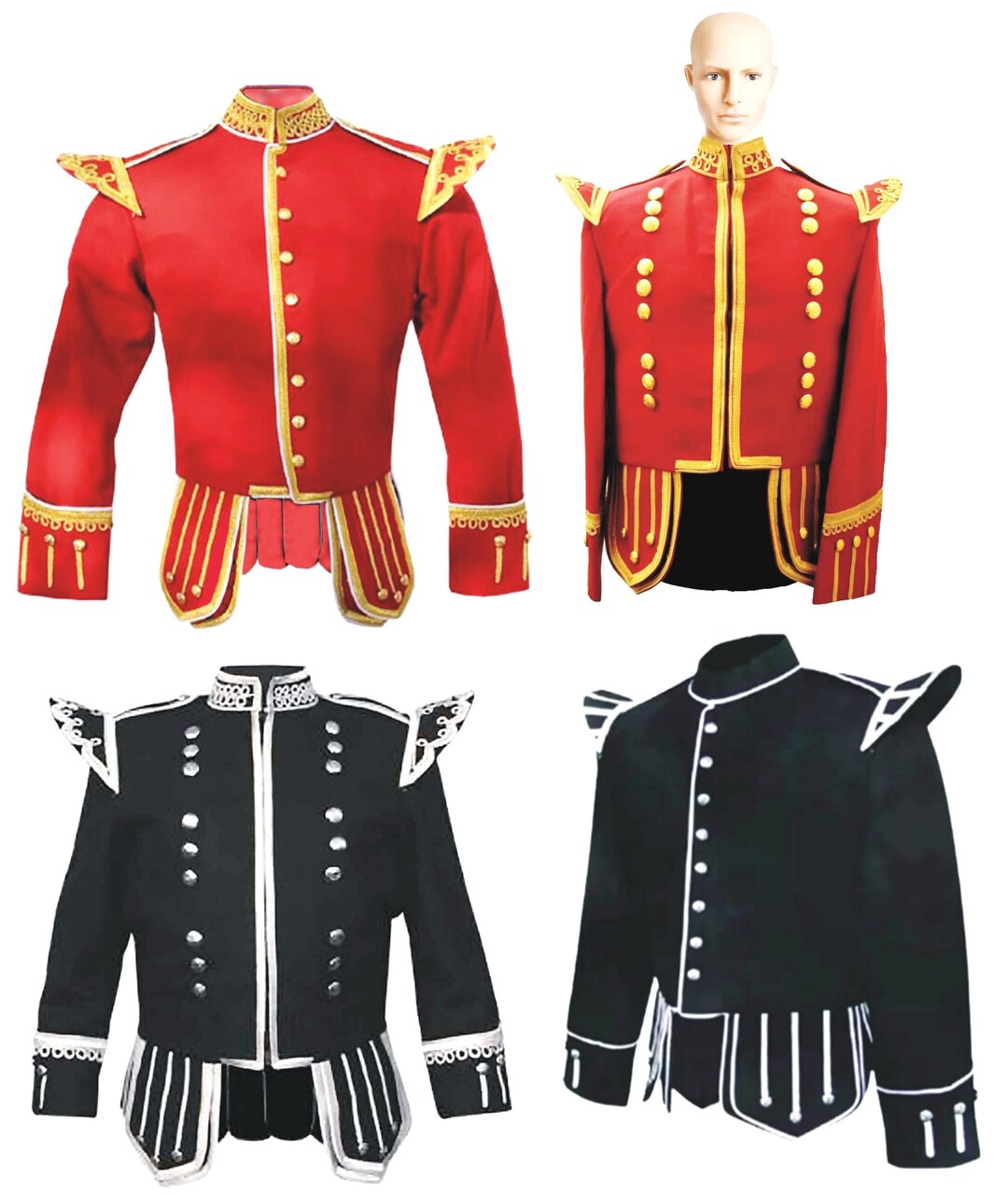 WOOLY DOUBLET Fine Quality Wool Fabric, Silver or Gold Braid, Silky ...