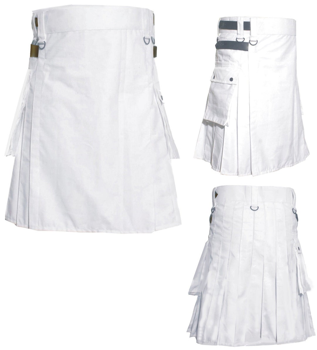 DELUXE COTTON Kilt-fancy Cotton Fabric-utility Style-cargo Pockets ...