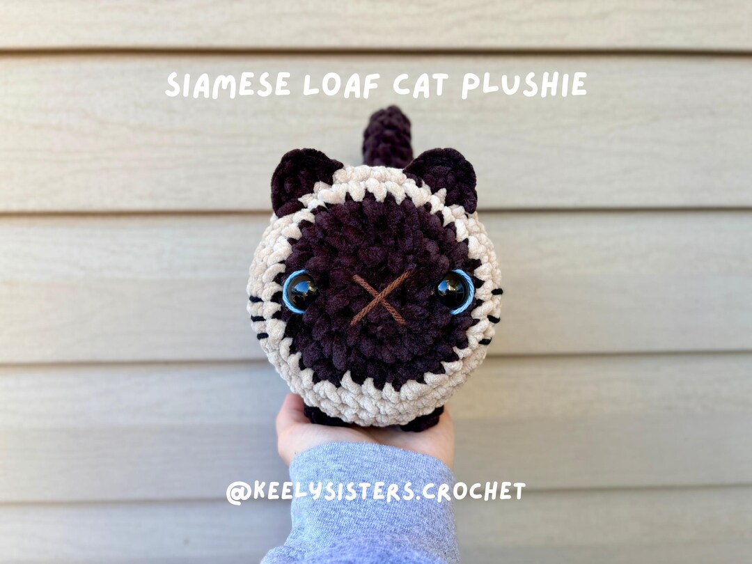 Siamese Loaf Cat Crochet Plushie | Amigurumi | Stuffed Animal ...