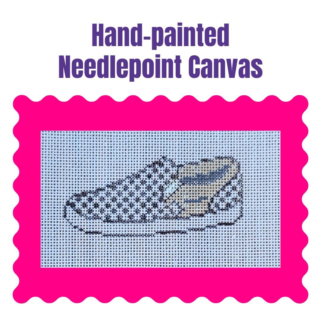 Checkered Van Sneaker- Hand-painted Needlepoint Canvas - Etsy