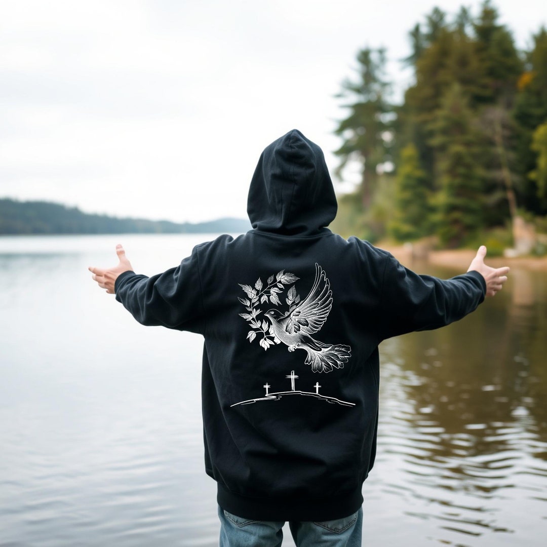 Holy Spirit Dove and the Calvary Christian Hoodie, Gildan Heavy Blend ...