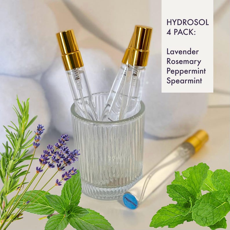 Hydrosol Variety Pack: Lavender, Rosemary, Peppermint, & Spearmint - Etsy