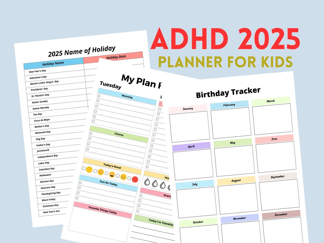Digital ADHD Planner for Kids 2025 ADHD Planner, Digital Planner ...