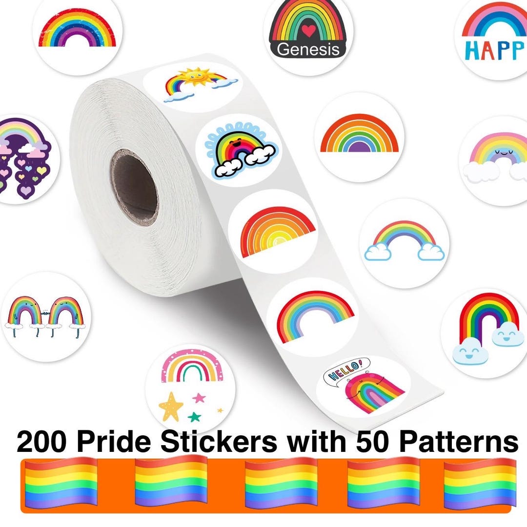200pcs/roll Sticker With 50 Patterns, Pride Stickers, LGBTQ Stickers ...
