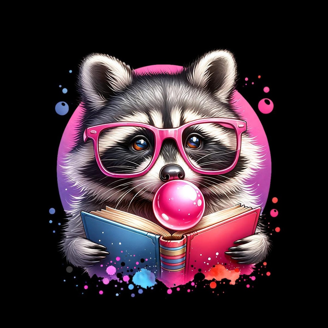 Pink Raccoon Bubble Png Funny Peace Sign Raccoon Png Pink Bow Raccoon ...