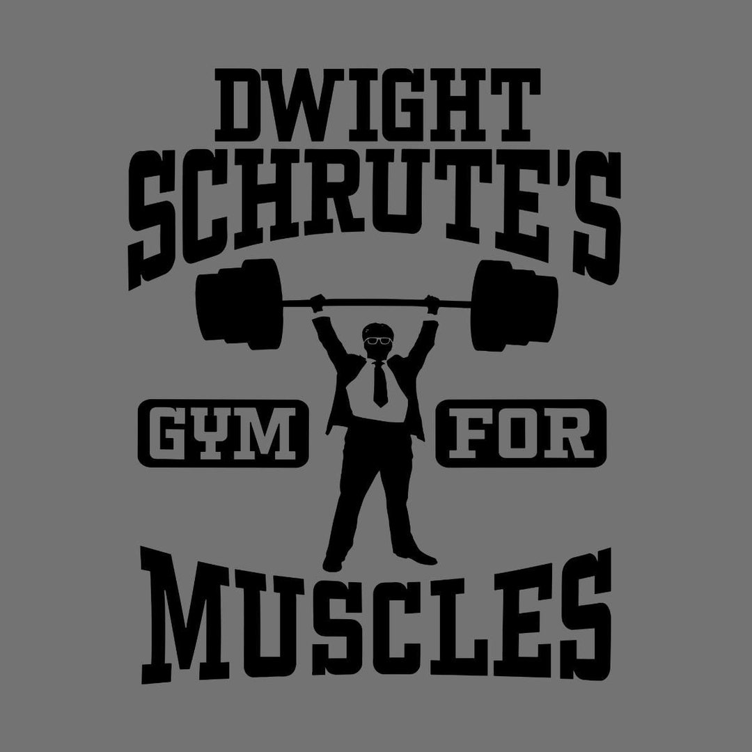 Dwights Gym for Muscles Funny Workout Png Funny Gym Tank Top Dwight's ...