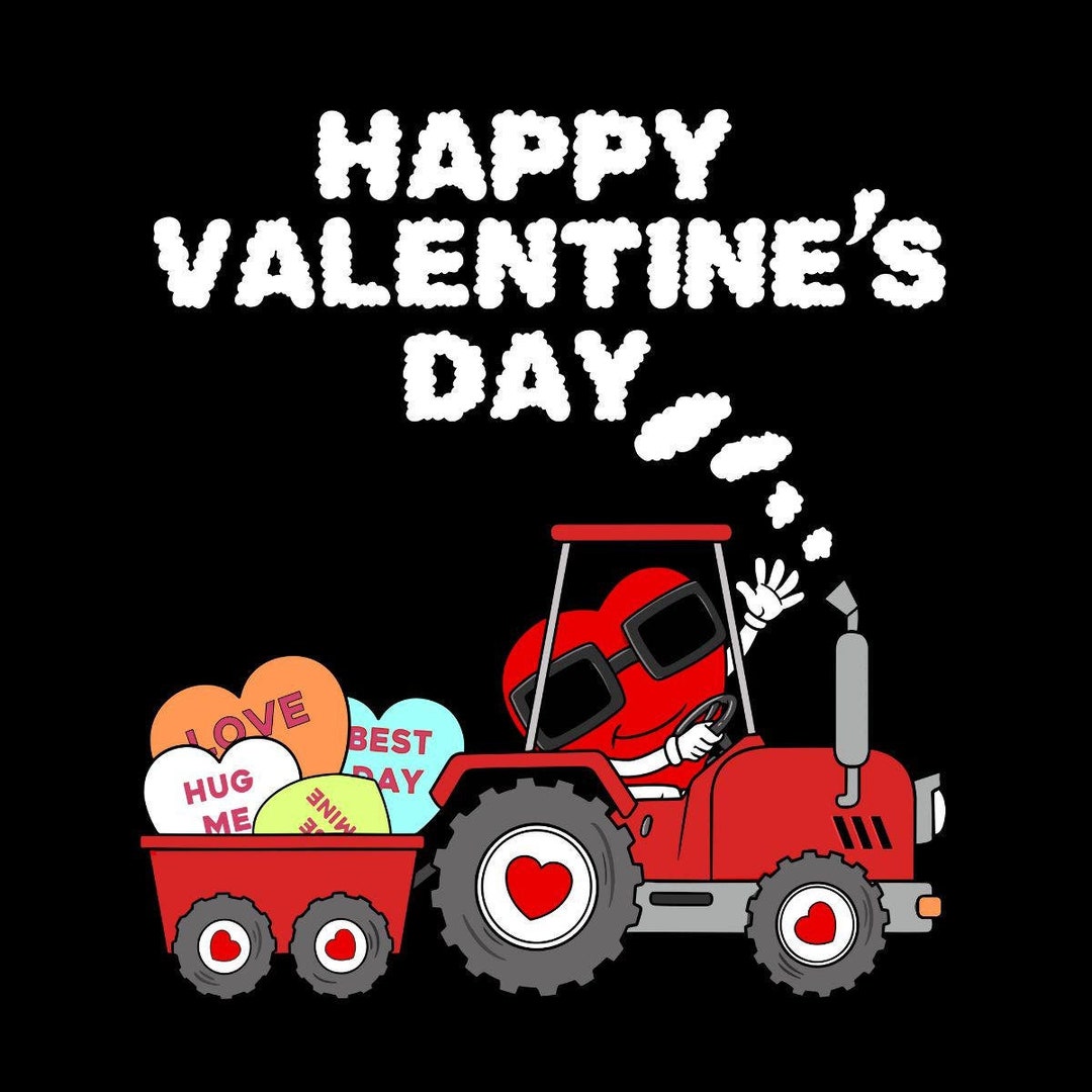 Happy Valentines Day Heart Png, Tractor Valentine PNG, Loads of Love ...