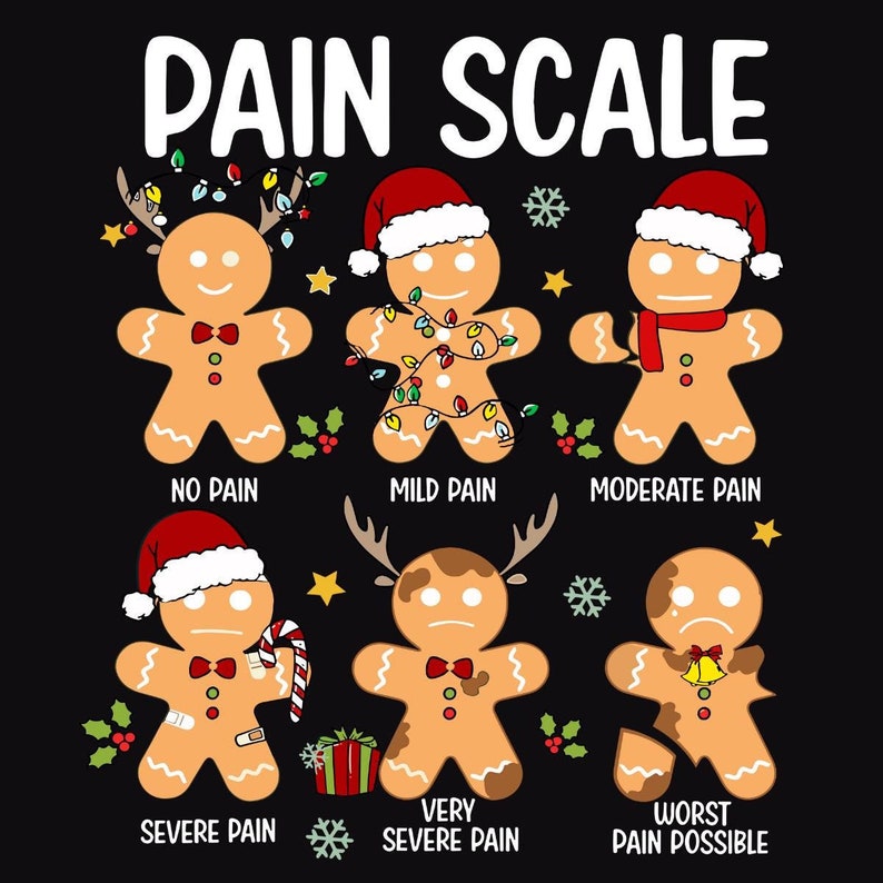Pain Scale Png, Christmas Nurse Png, Gingerbread Man Png, Nurse Triage ...
