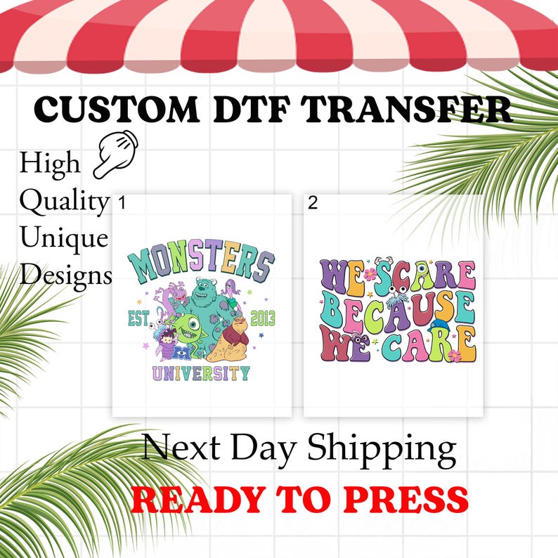 Disney Monster Characters Dtf Transfer, Disney Monsters University Dtf ...
