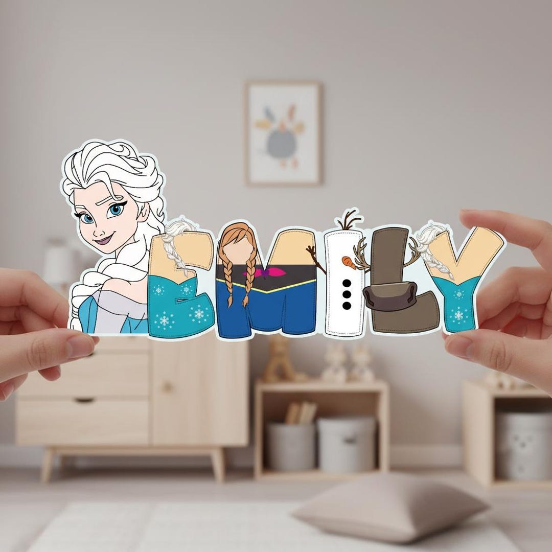 Princess Elsa Personalized Kids Room Wooden Wall Decor, Disney ...