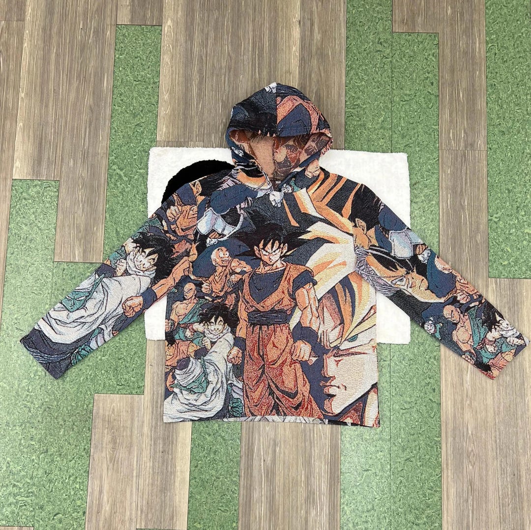 Friends Family Goku Tapestry Hoodie Cozy Anime Wear for Fans Perfect ...