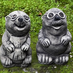 Charming сoncrete Pair Moles Statue Concrete Moles Handmade Outdoor ...