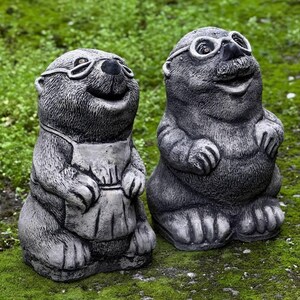 Charming сoncrete Pair Moles Statue Concrete Moles Handmade Outdoor ...